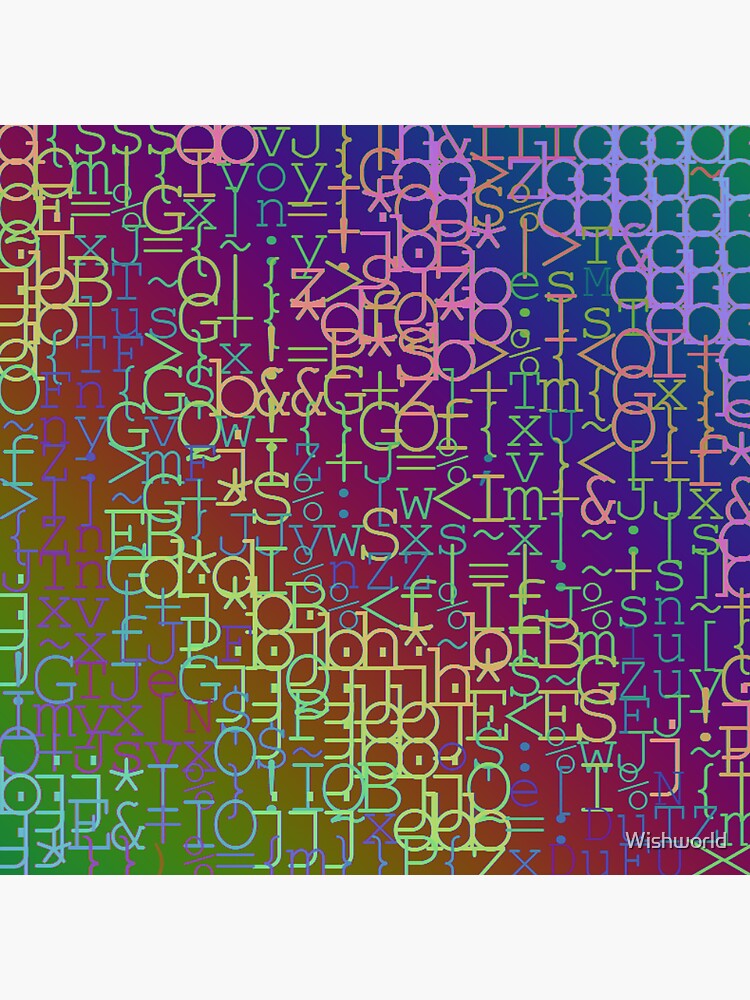 "cool coloured random letter design" Sticker for Sale by Wishworld ...