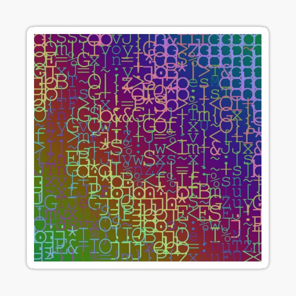 "cool coloured random letter design" Sticker for Sale by Wishworld ...