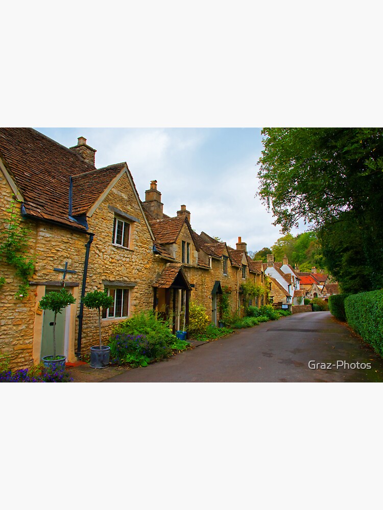 "Castle Combe Cotswolds Cottages" Sticker for Sale by Graz-Photos ...
