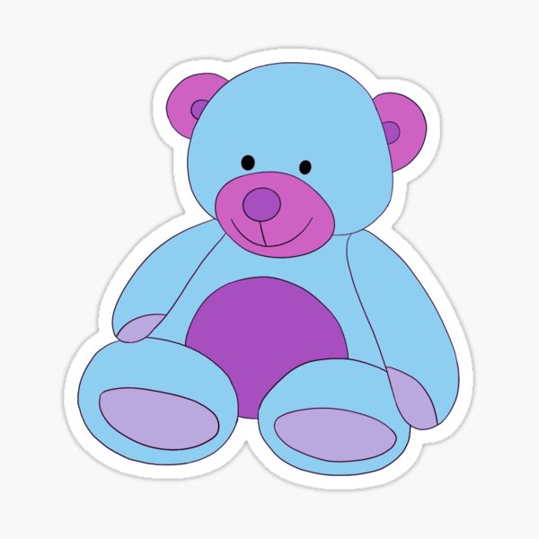 "Blue & Pink Teddy Bear " Sticker for Sale by heychlozie | Redbubble
