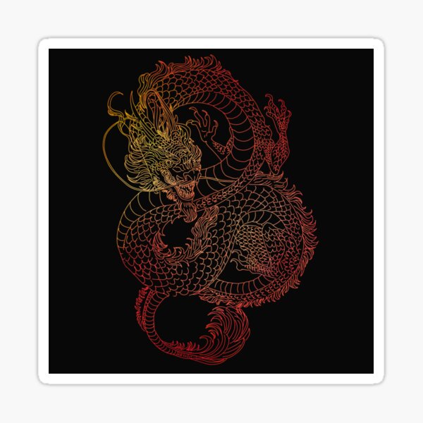 "Fire dragon" Sticker by Varshaa | Redbubble