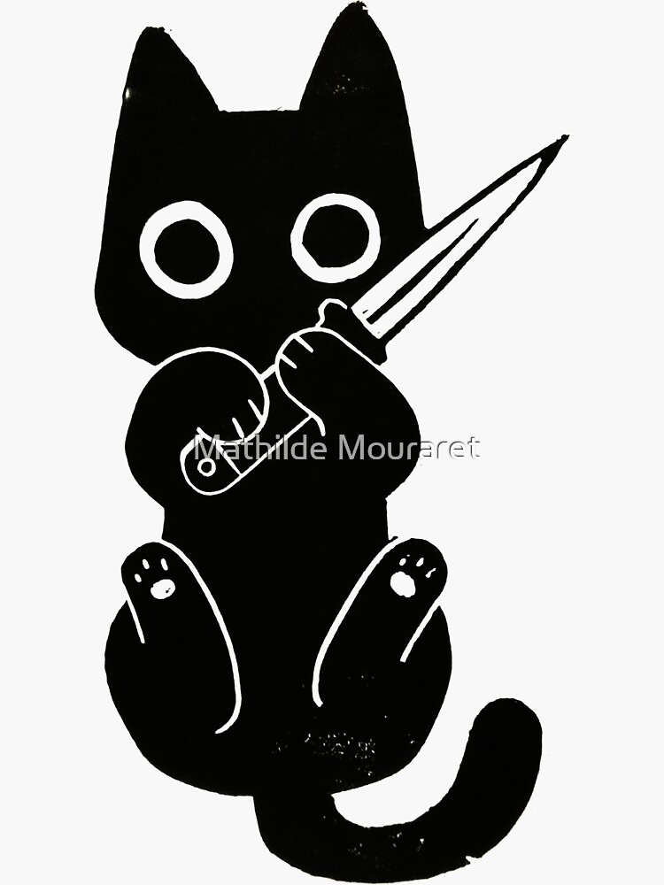 "Stabby Kitty" Sticker for Sale by dese-m | Redbubble
