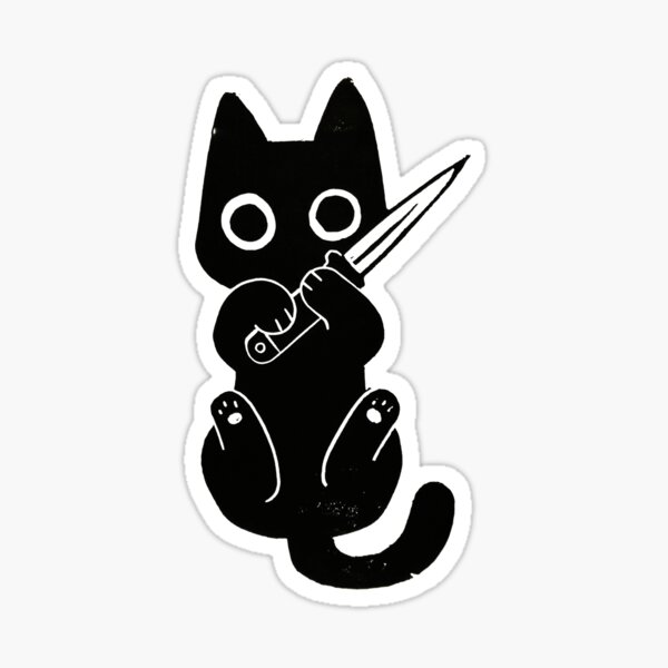 "Stabby Kitty" Sticker for Sale by dese-m | Redbubble