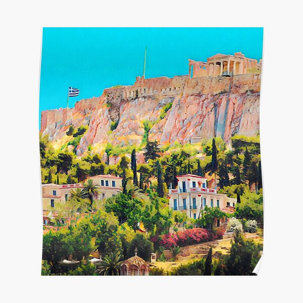 "Athens Vintage Travel" Poster for Sale by Sofia-Draws | Redbubble