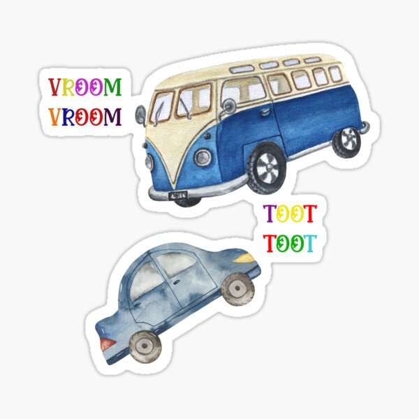 "vehicle vroom vroom" Sticker by creativiteemom | Redbubble