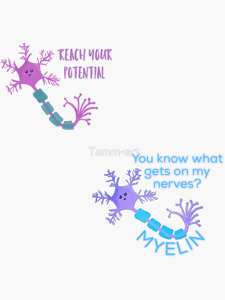 "Cute neurons" Sticker for Sale by Tamm-art | Redbubble