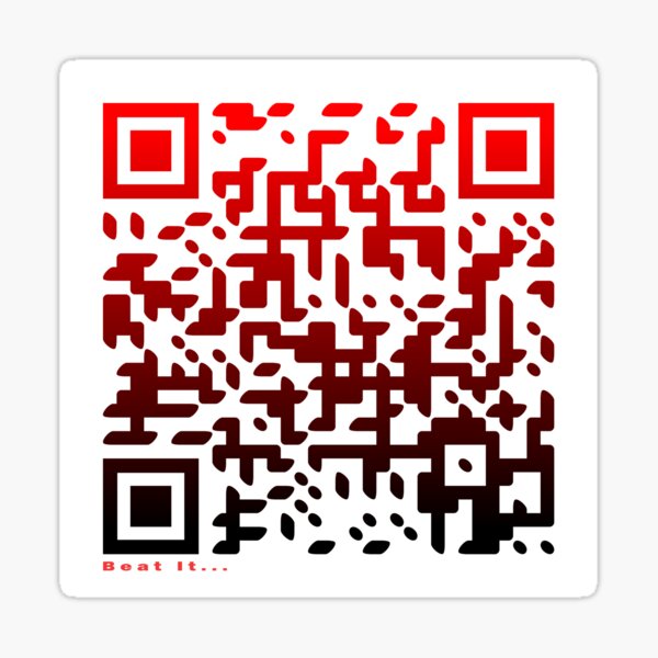 "Beat It QR Code T-Shirt" Sticker for Sale by Uday24 | Redbubble