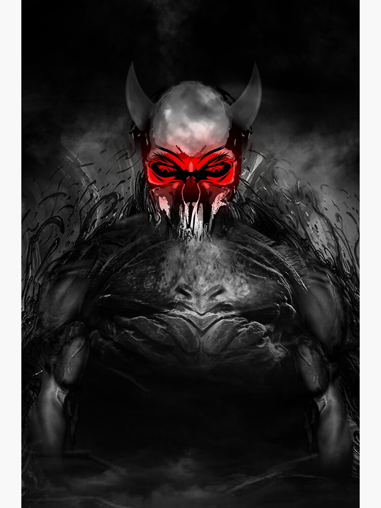 "Red Eye Devil " Sticker by KnineArt | Redbubble