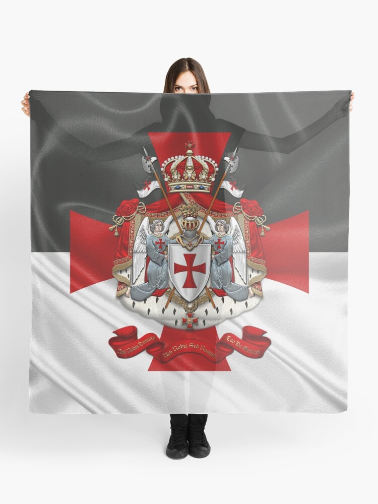 "Knights Templar - Coat of Arms over Flag" Scarf for Sale by Captain7 ...
