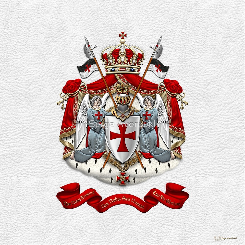 "Knights Templar - Coat of Arms over White Leather" by Serge Averbukh ...
