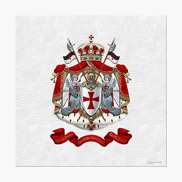 "Knights Templar - Coat of Arms over White Leather" Photographic Print ...