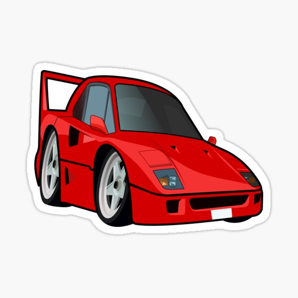 "Ferrari F40 (Red)" Sticker for Sale by designeering | Redbubble