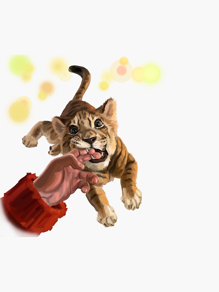 "Tiger bite" Sticker for Sale by bluefox15 | Redbubble