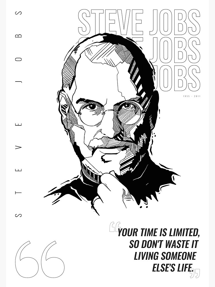 "Steve Jobs poster with quote | Steve Jobs drawing poster" Poster by ...