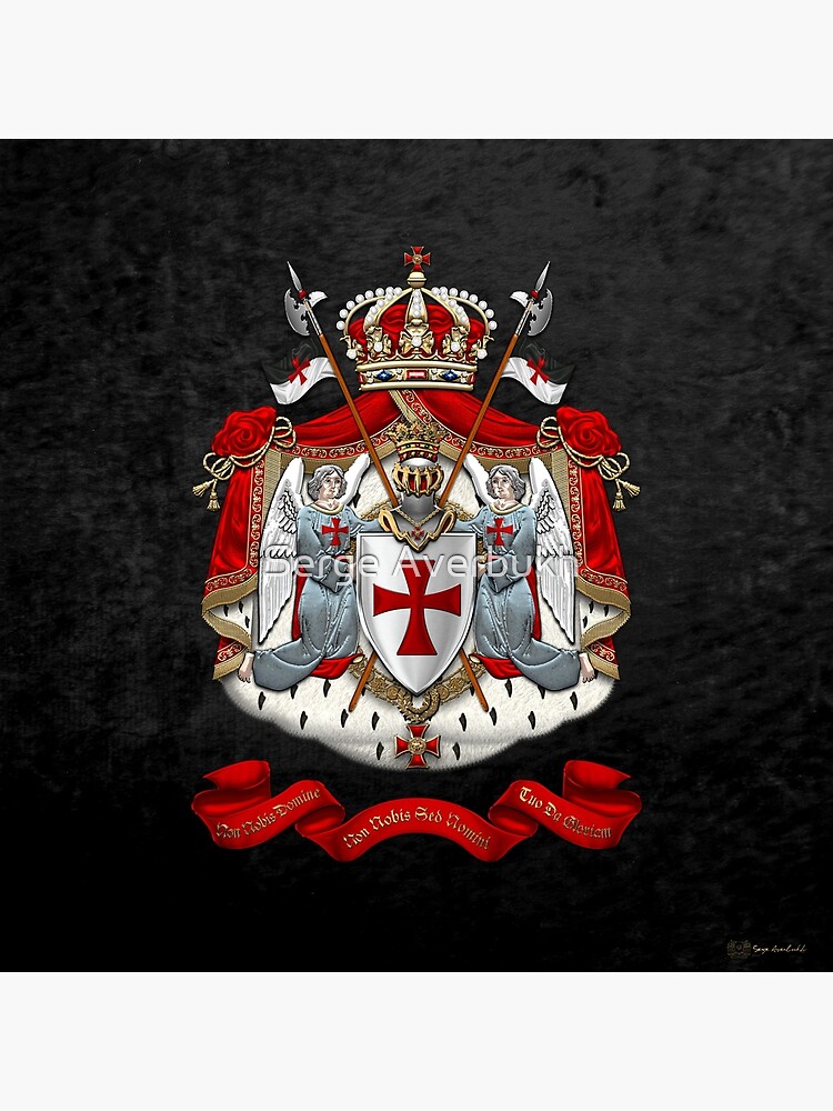 "Knights Templar - Coat of Arms over Black Velvet" Art Print by ...