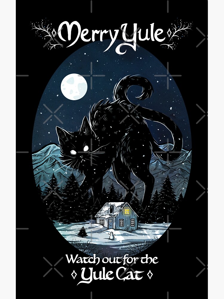 "Yule Cat " Sticker for Sale by karitasart | Redbubble