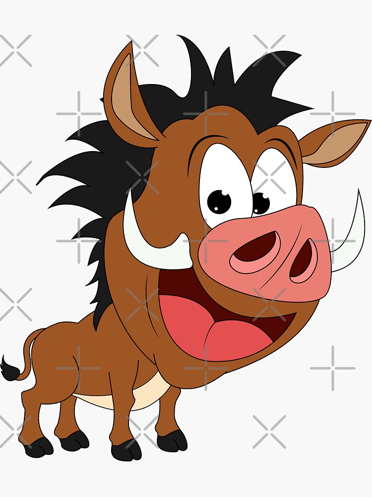 "Cute Warthog Animal Cartoon Illustration" Sticker for Sale by Ermland ...