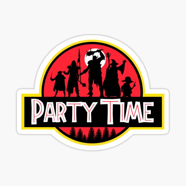 "Dungeons and Dragons Party Time" Sticker by atomicgirl | Redbubble