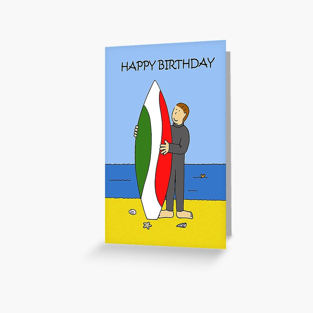 "Happy Birthday Surfer Boy" Greeting Card for Sale by KateTaylor ...
