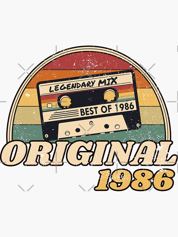 "Vitage Retro Casette Legendary; MIX BEST OF 1986" Sticker for Sale by ...