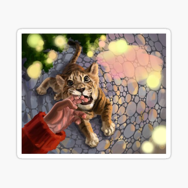 "Tiger bite" Sticker for Sale by bluefox15 | Redbubble