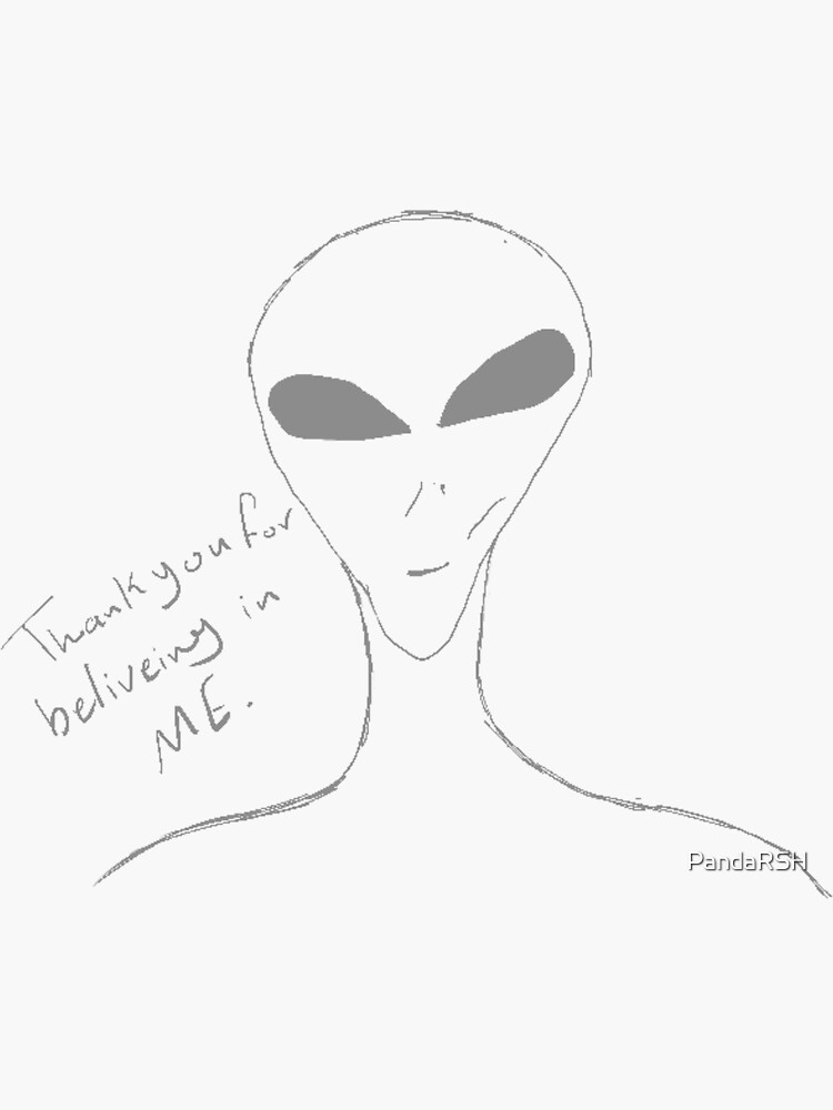 "alien (thank you)" Sticker for Sale by PandaRSH | Redbubble