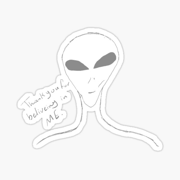 "alien (thank you)" Sticker for Sale by PandaRSH | Redbubble