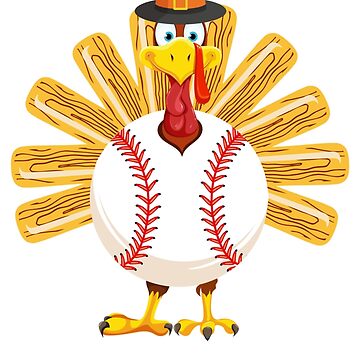 "Baseball Turkey Thanksgiving for Boys Toddlers Kid Mom" Sticker for ...
