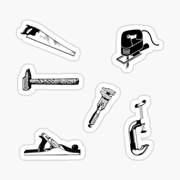 "Woodworking Sticker Pack - Carpenter Tools" Sticker for Sale by Breezu ...