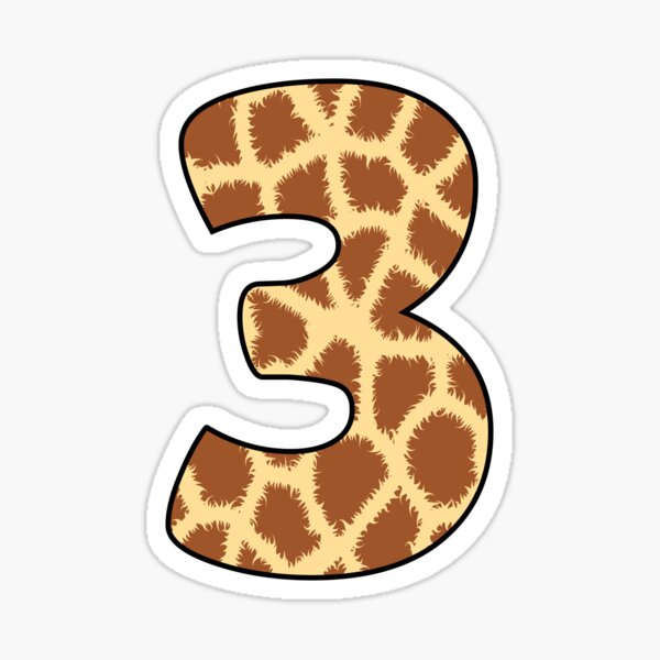 "Kid Giraffe 3rd Birthday, 3 Years Old Wild Animal, Number Three Safari ...