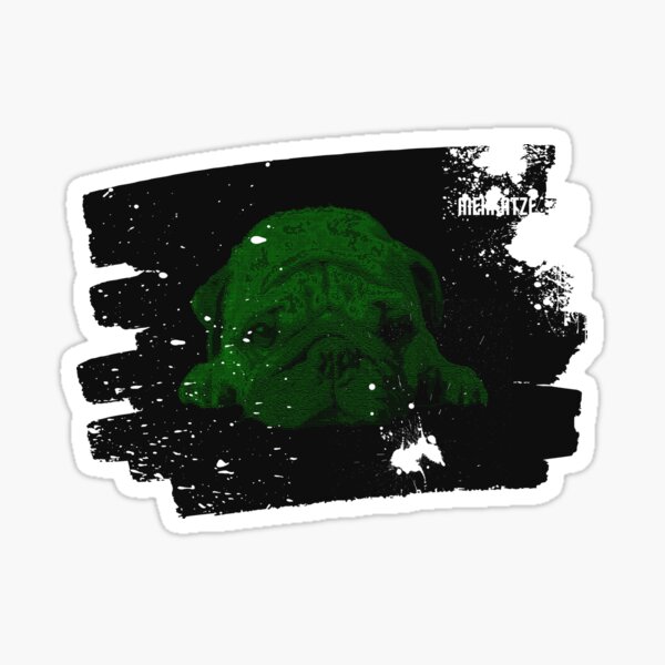 "ASCII Matrix Pug | Stains, dots & spray" Sticker by mehkatze | Redbubble