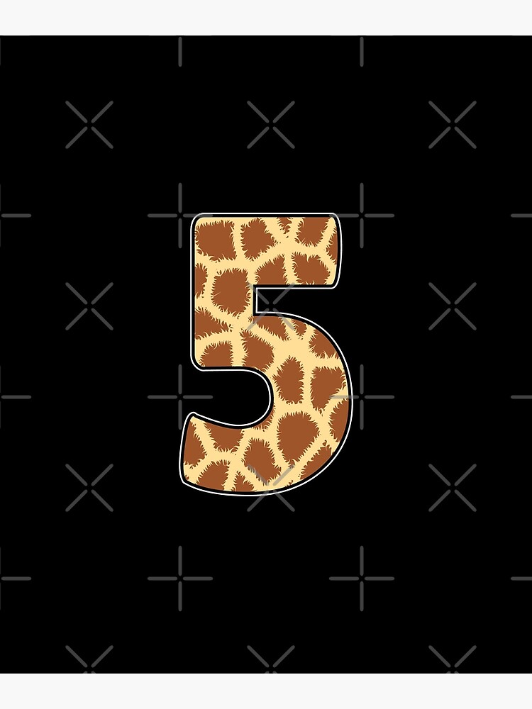 "Kid Giraffe 5th Birthday, 5 Years Old Wild Animal, Number Five Safari ...