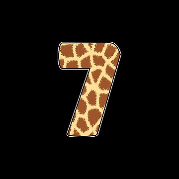 "Kid Giraffe 7th Birthday, 7 Years Old Wild Animal, Number Seven Safari ...