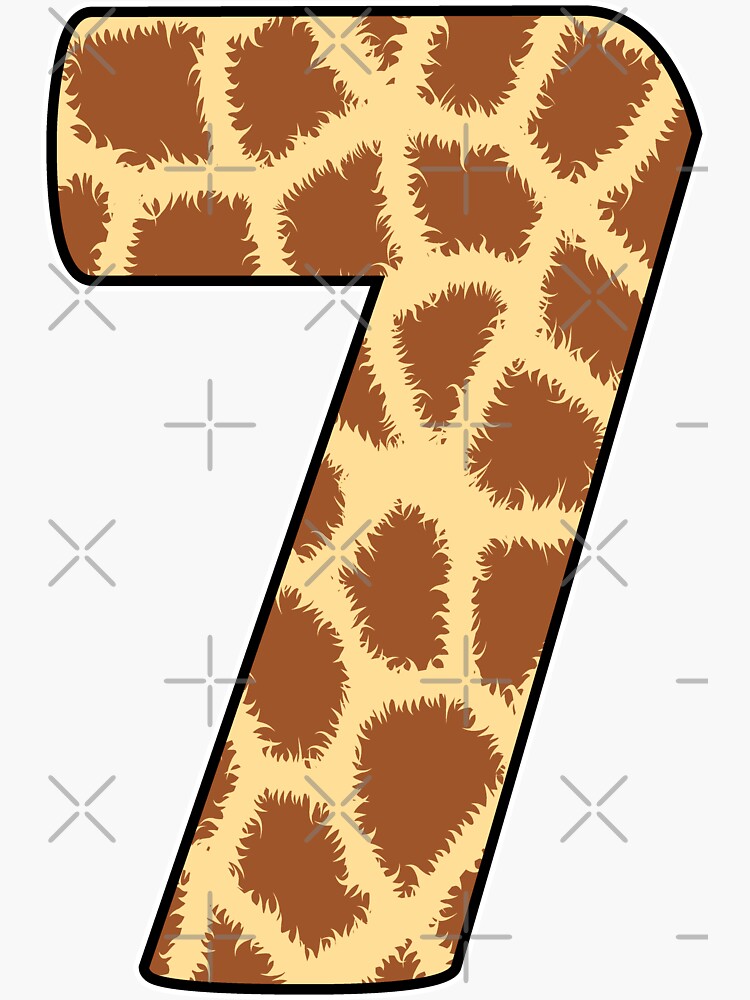 "Kid Giraffe 7th Birthday, 7 Years Old Wild Animal, Number Seven Safari ...