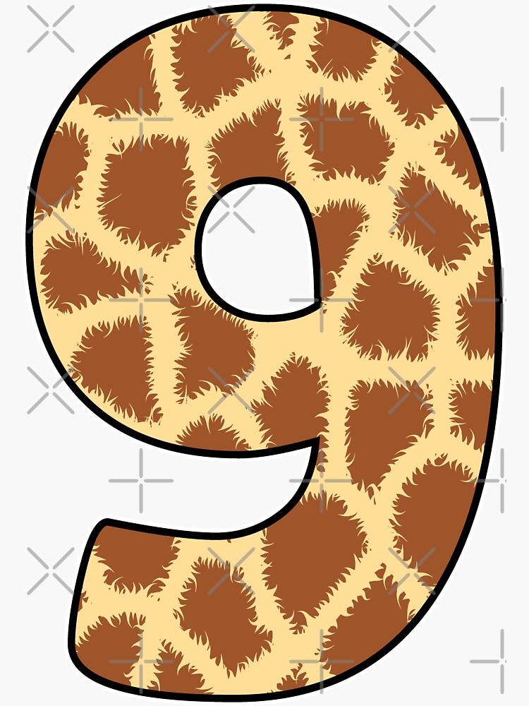 "Kid Giraffe 9th Birthday, 9 Years Old Wild Animal, Number Nine Safari ...