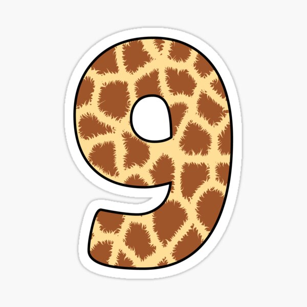 "Kid Giraffe 9th Birthday, 9 Years Old Wild Animal, Number Nine Safari ...