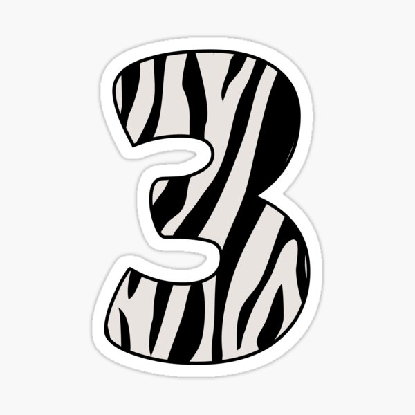"Kid Zebra 3rd Birthday, 3 Years Old Wild Animal, Number Three Safari ...
