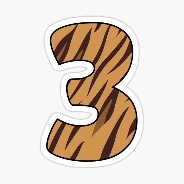 "Kid Tiger 3rd Birthday, 3 Years Old Wild Animal, Number Three Safari ...