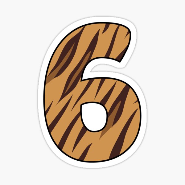 "Kid Tiger 6th Birthday, 6 Years Old Wild Animal, Number Six Safari Zoo ...