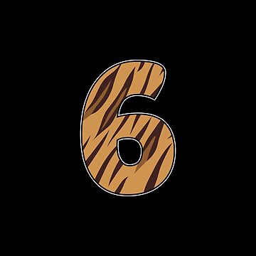 "Kid Tiger 6th Birthday, 6 Years Old Wild Animal, Number Six Safari Zoo ...