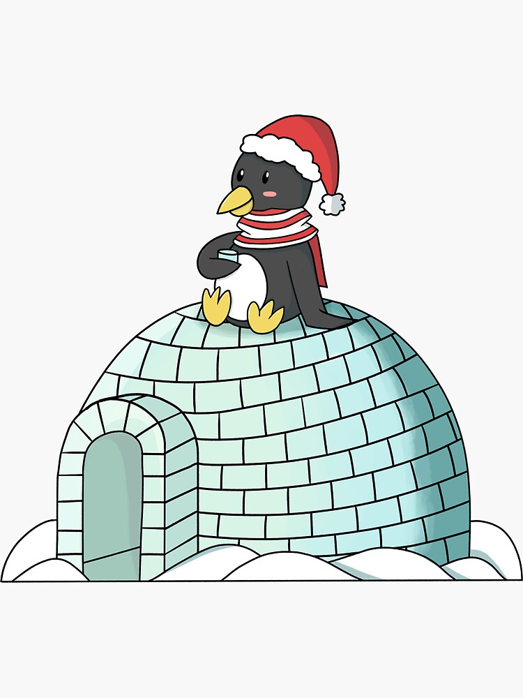 "Igloo Penguin" Sticker for Sale by Dizzardy | Redbubble