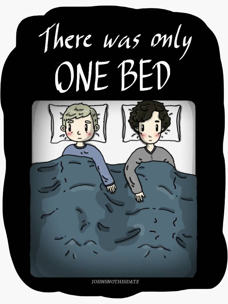 "There was only one bed" Sticker for Sale by TheGoldWreath | Redbubble