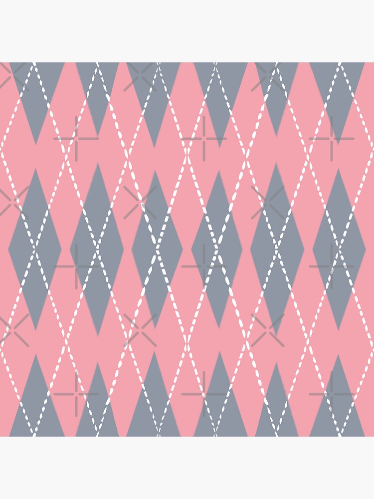 "Pink Grey Lozenge Pattern Design" Sticker by ammz-art | Redbubble