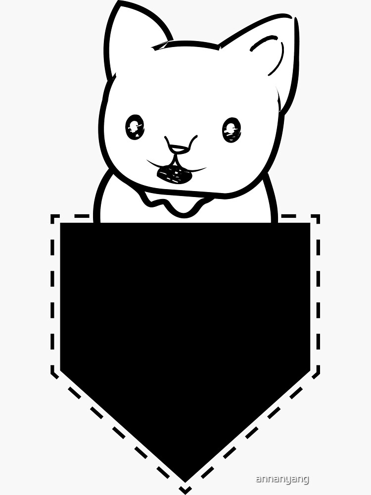 "Pocket Kitty" Sticker for Sale by annanyang | Redbubble
