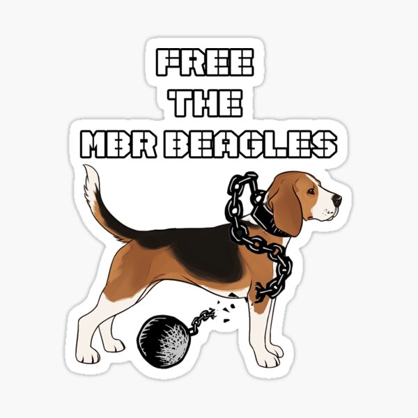 "Free the MBR Beagles - Stop Animal Testing" Sticker for Sale by ...