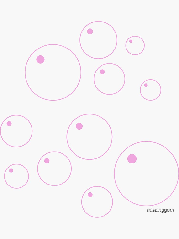 "Pink Bubbles" Sticker by missinggum | Redbubble
