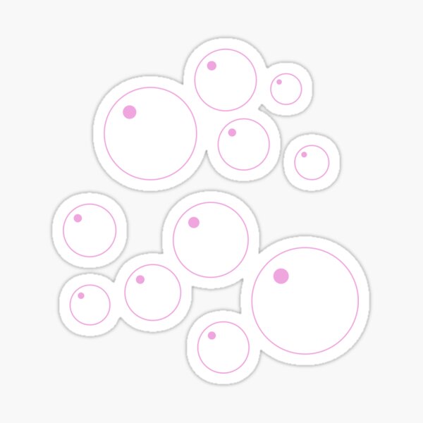 "Pink Bubbles" Sticker by missinggum | Redbubble