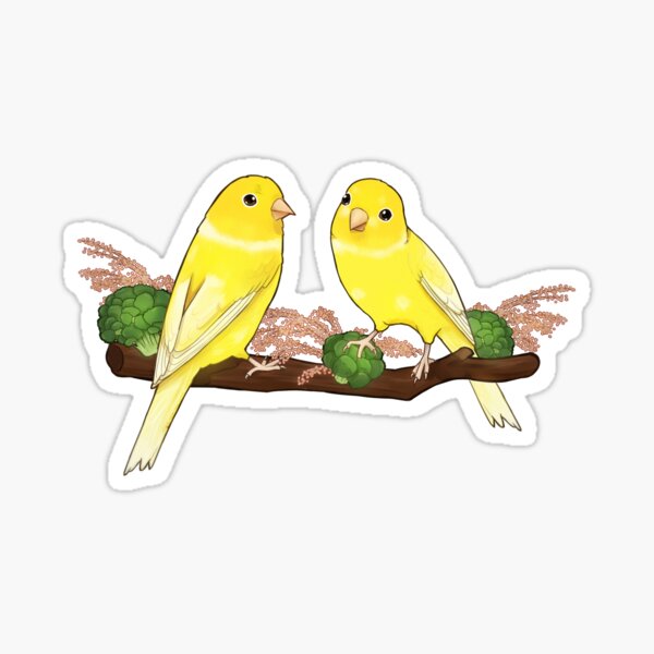 "Cute Canaries" Sticker for Sale by meruesan | Redbubble