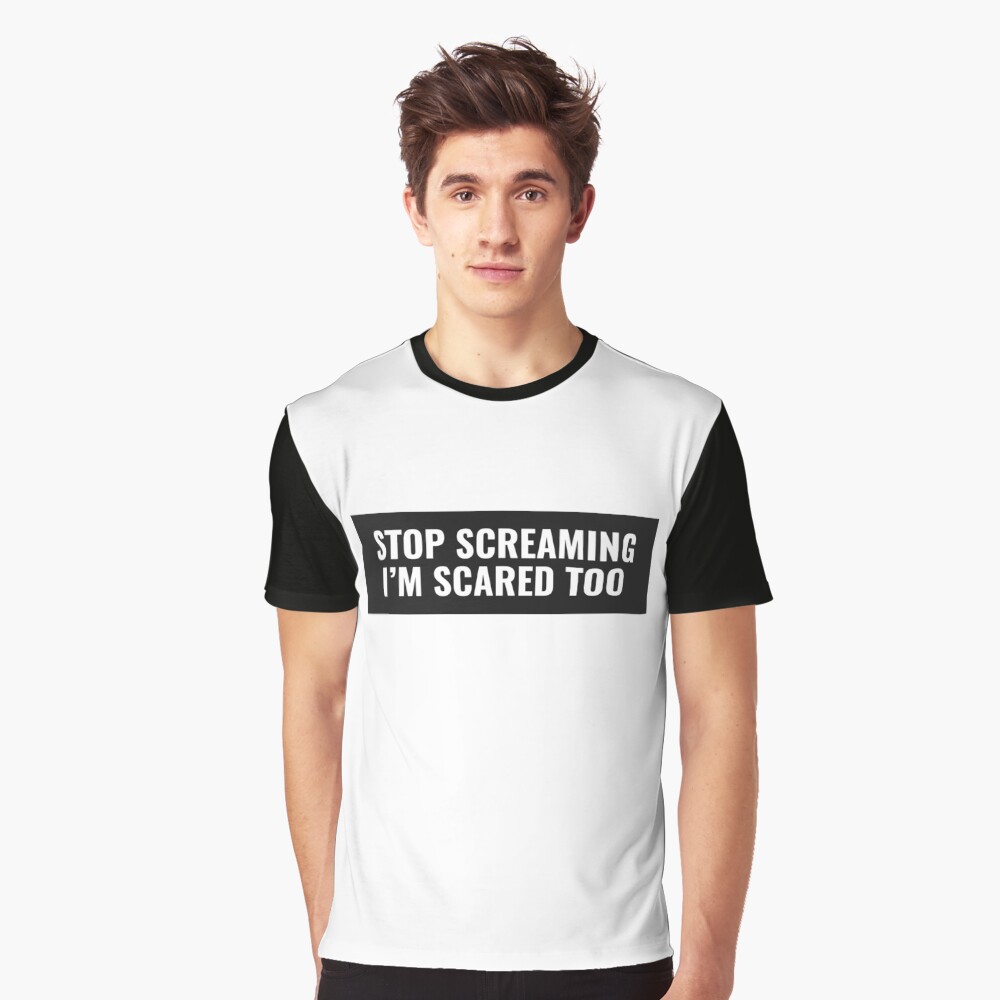 "Stop Screaming "I'm scared too" " Sticker for Sale by Dim0107 | Redbubble