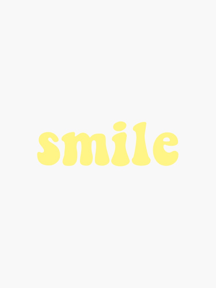"Smile - Yellow" Sticker by simply-yass | Redbubble